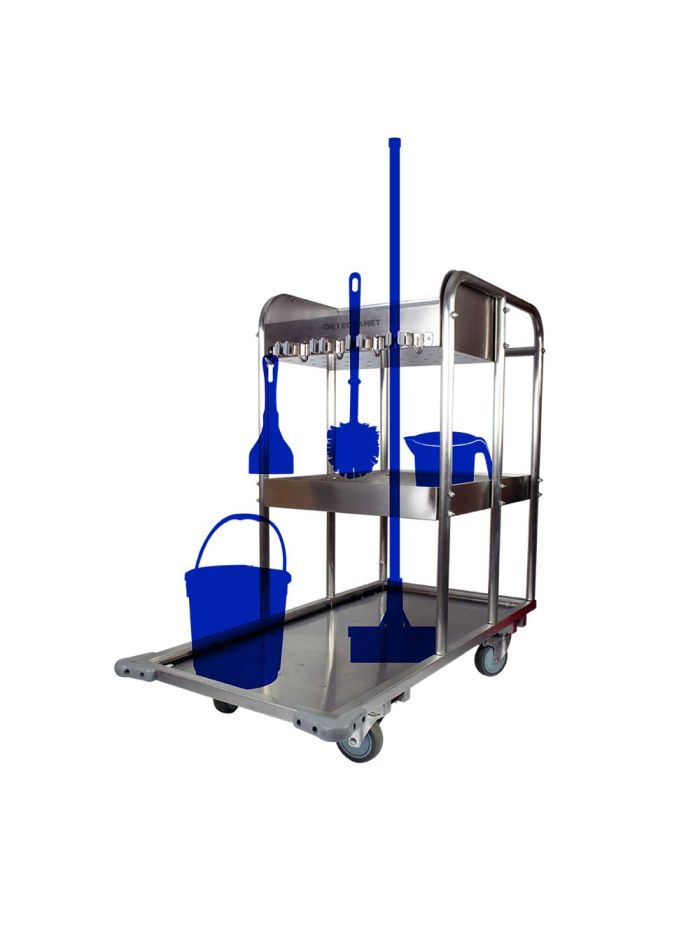 Stainless Steel Janitorial Cleaning Trolley - Detectamet